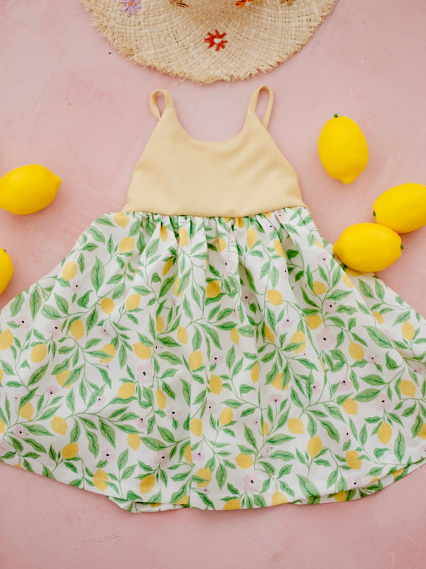 Cece Dress | Lemon | Tiny Threads - Laila and Lyra